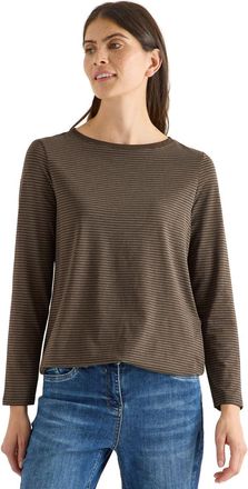 Cecil Shirt mit tonalen Streifen Chocolate Mousse XXL