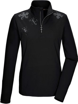 Killtec Langarmshirt KSW 110 WMN LS SHRT Damen Powerstretchshirt: atmungsaktiv, metallischer Print, Stehkragen