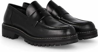 Lince Lince Mocasin Comodo | Semelle en caoutchouc | Semelle int&eacute;rieure en gel amovible | I53403 | Fabriqu&eacute;es en Espagne, Cuir de scie noir, 36 EU