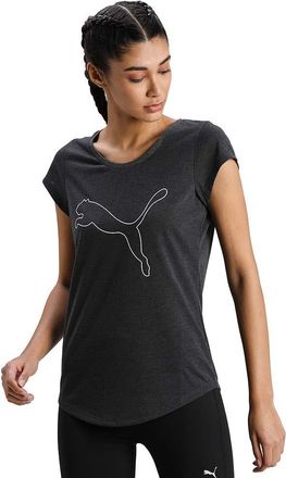 Puma Damen Performance Heather Cat Trainings-T-Shirt MDark Gray Heather