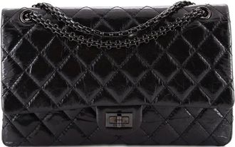 Chanel So Black Reissue 2.55 Flap Bag Quilted Glazed Calfskin 226 shoulder bag - Noir