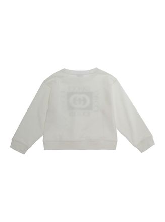 Gucci Girls Sweatshirt With Logo Print White Cotton Hoods & Sweatshirts