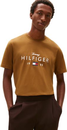 Tommy Hilfiger Herren Brand Love Big Hilfiger Tee Mw0Mw41455 S/S T-Shirt, Brown (Highland Khaki), L