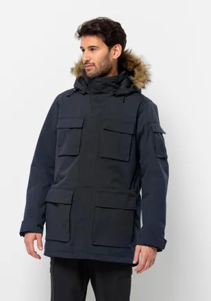 Jack Wolfskin Parka JACK WOLFSKIN GLACIER CANYON PARKA, Herren, Gr. XXL (58), blau (night, blau), Hauptmaterial: 100% Polyamid; Kontrast: 85% Acrylic, 15% Polyester