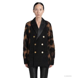 sacai Leopard Wool Knit Cardigan