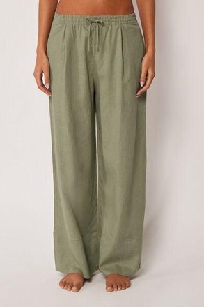Calzedonia Palazzohose Aus Leinen Und Viskose Grun