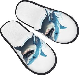 Generic Fourrure Pantoufles Requin Bleu Antid&eacute;rapant Hiver Pantoufles Cozy Hiver Chausson Pour Camping Chambre Spa L