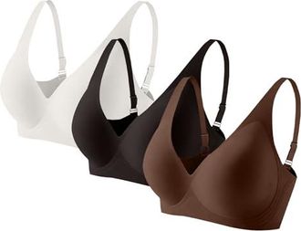 Generic Soutien-gorge fronc&eacute; doux et confortable - Soutien-gorge sans fil - Lingerie pour femme - Soutien-gorge de sport quotidien - Soutien-gorge dentra&icirc;neme