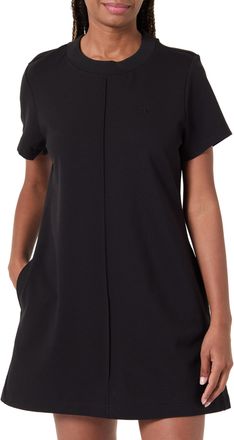 Calvin Klein Damen T-Shirt Kleid Punto Milano Kurz, Schwarz (Black), XL