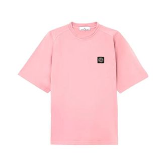 Stone Island Homme, Tops, Rose, Taille: XL Felpa M/Corta Oleander V008G