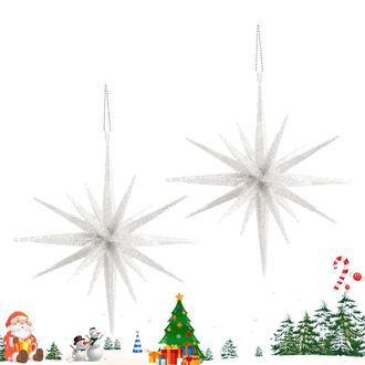 Generico Sterne, Weihnachtsbaum-Anh&auml;nger mit Glitzer, 2 St&uuml;ck, Partyanh&auml;nger f&uuml;r Einzelhandelsgesch&auml;fte, K&uuml;che, Schlafzimmer, Wohnzimmer, Sterne
