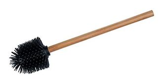 WENKO Ersatzb&uuml;rste Silikon Toilettenb&uuml;rste WC-B&uuml;rste mit Bambus-Stiel f&uuml;r Bad ohne Halterung hygienische Anti-Haft-Wirkung Silikonb&uuml;rstenkopf einzeln auswec