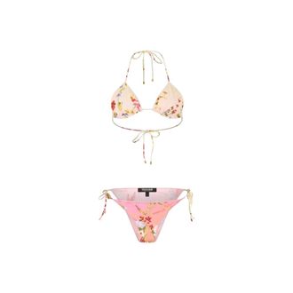 Roberto Cavalli Femme, Maillots de bain, Multicolore, Taille: 38 FR Miami Flowers Print Top Bikini
