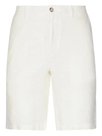 Fedeli short en lin à poches à rabat - Blanc