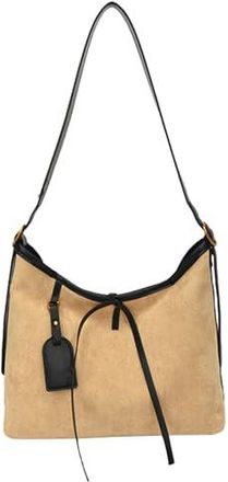 Generic Sacs Hobo en daim pour femme - Couleurs solides - Seau à main - Sacs pour aisselles (kaki)