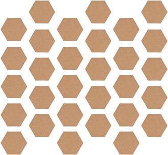 Hemobllo Selbstklebende Korkuntersetzer 30 St&uuml;ck Sechseckig Hitzebest&auml;ndig rutschfest Tassenmatten f&uuml;r Wohnzimmer und B&uuml;ro Tischschutz