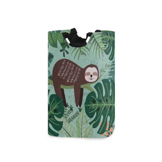 Mnsruu Tropischer Sommer Faultier Bär Wäschesack Faltbarer Wäschekorb mit Griff Faltbarer Aufbewahrungsbox