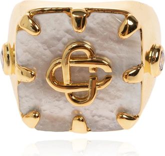 Casablanca unisex, Accessoires, Jaune, Taille: S Bague Sceau Logo