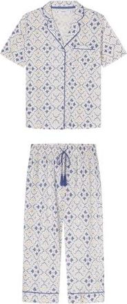 Women'secret Pyjama à Manches Courtes Quotidien Marrakech Ensemble de Pijama, IMPRIMÉ ÉCRU, M Femme