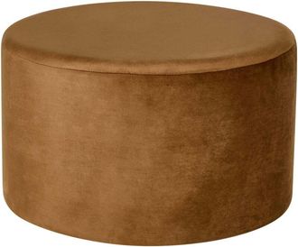 Beliani Pouf Moderne Glam en Velours Rond Accessoire Meuble Salon Chambre Marron Dor&eacute; Millen