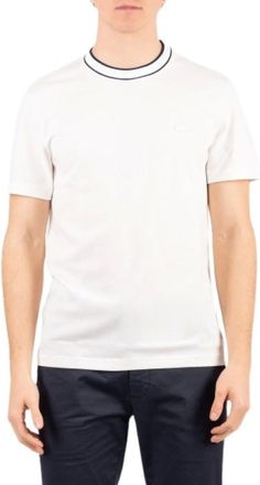 Lacoste Homme, Tops, Blanc, Taille: XS T-shirt en piqu&eacute; stretch &agrave; col ray&eacute;