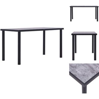 vidaXL Esstisch Schwarz und Betongrau 140 x 70 x 75 cm MDF - Esstisch - Moderner Esstisch - Schwarzer Esstisch - Grauer Esstisch - Holzoptik Esstisch
