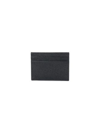 Dolce & Gabbana Portemonnaies - Saffiano Leather Cardholder With Engraved Logo - Gr. unisize - in Schwarz - f&uuml;r Damen