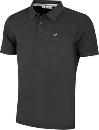 Calvin Klein Hommes Campus 3 Bouton léger Polo - Charbon - XXXXXL