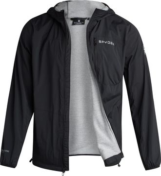 Spyder Herren-Regenjacke, wasserabweisend, mit Kapuze, Windbreaker, leichter Regenmantel f&uuml;r Reisen und Golf (Gr&ouml;&szlig;e S-L), Schwarz, S