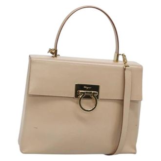 Ferragamo Pre-owned Cuir sacs-main - Femme - Pre-owned - Beige - Taille: ONE Size