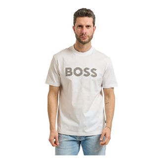 HUGO BOSS Homme, Tops, Blanc, Taille: 4XL T-shirt Regular-fit en coton merceris&eacute;