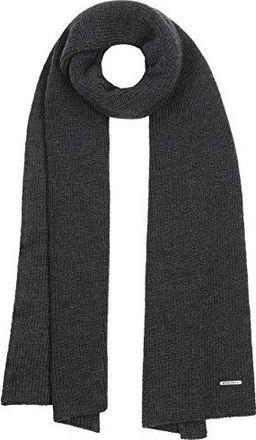 Stetson Echarpe Caledonia Merino Femme/Homme - Made in Italy echarpe en laine pour lhiver decontractee automne-hiver - taille unique anthracite