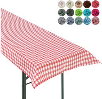 Heimtexland Tischdecke Bierzeltgarnitur Biertischdecke Garten Tischdeko Landhaus Typ861 Vichy Karo Rot 90x240 cm