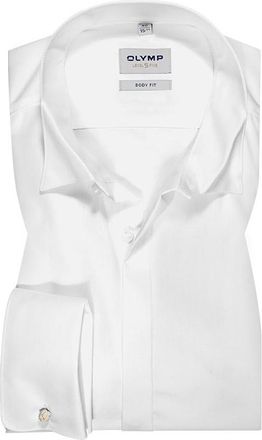 Olymp Herren Smokinghemd weiß Baumwoll-Stretch