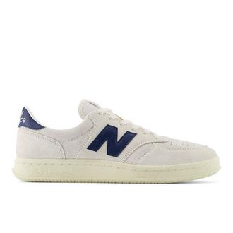 New Balance Unisexe T500 en Blanc/Bleu/Beige, Cuir, Taille 37.5 Large