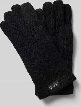 Eem Fashion Handschuhe aus reiner Wolle mit Label-Detail