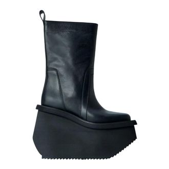 Rick Owens Femme, Chaussures, Noir, Taille: 39 EU Bottes en cuir dusine