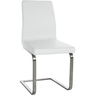 Clp Chaise de salle &agrave; manger chaise en cuir eco chaise en porte-&agrave;-faux porte-coiffure diff&eacute;rentes couleurs Couleur : Blanc