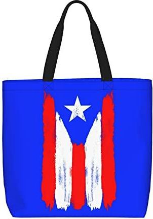 Generic Sac De Courses Porto Rico Sac Biblioth&egrave;que Pliable Lavables Sacs &Agrave; Main, Pour Burea, &Eacute;cole, Filles, Tous Les Jours