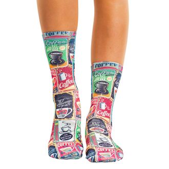 Wigglesteps Damen Socken Coffee Retro, one Size, 36-40