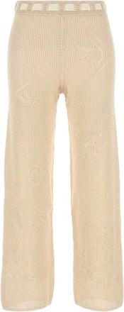 Bode Femme, Pantalons, Beige, Taille: 36 FR Pantalon avec d&eacute;tails en crochet