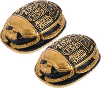 Cabilock 2 Einzigartige Skarab&auml;us Figuren Aus Kunstharz &Auml;gyptischer Schreibtischschmuck B&uuml;ro Dekoration Mit Exklusiven Mustern