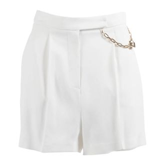 Elisabetta Franchi Shorts mit Schmucklogo - - Shorts - Damen - Wei&szlig; - XS