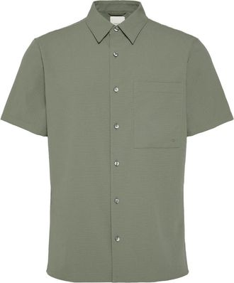 Calvin Klein Kurz&auml;rmliges Seersucker Hemd mit Brusttasche, Classic Fit in