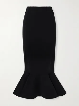 Marni Jupe Midi En Jersey De Coton &Agrave; Godets - Noir