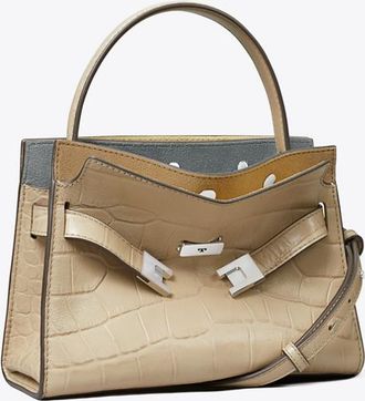 Tory Burch Damen Petite Lee Radziwill Double Bag mit Krokopr&auml;gung