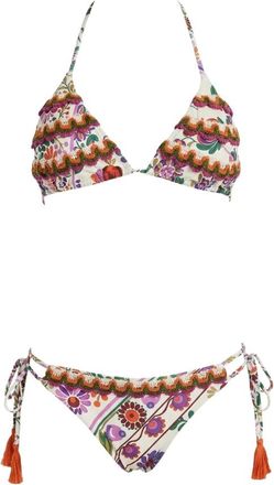 Miss Bikini Femme, Maillots de bain, Multicolore, Taille: 38 FR Bikini Triangle Crochet Floral avec Br&eacute;silien
