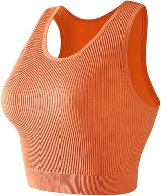 Generic Soutien-gorge de sport 2026 r&eacute;sistant aux chocs et affaissement, course &agrave; pied, yoga, sans anneau en acier, Orange, M