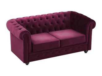 Vente-Unique Sofa 2-Sitzer - Samt - Purpur - Chesterfield