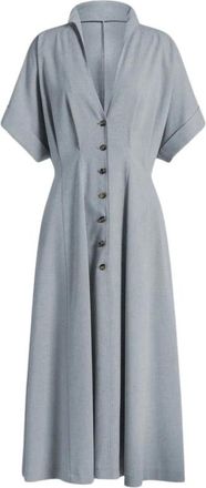 Alberta Ferretti Femme, Robes, Bleu, Taille: 40 FR Tweed Shirt Dress